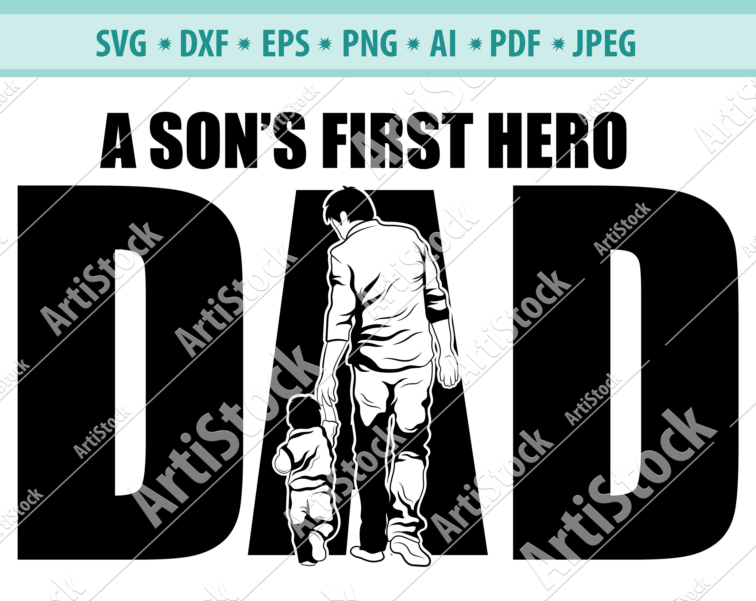 Papá Y áhilds Svg Padre Con Hijos Svg Letering Palabras Etsy España