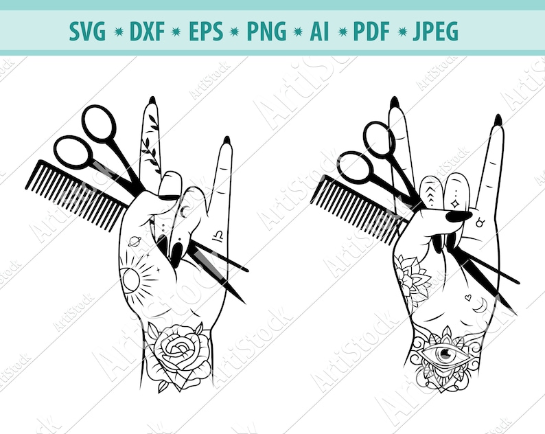 Hair Hustler Svg, Hairstyle Svg, Barbershop SVG, Hair Stylist Hand SVG ...