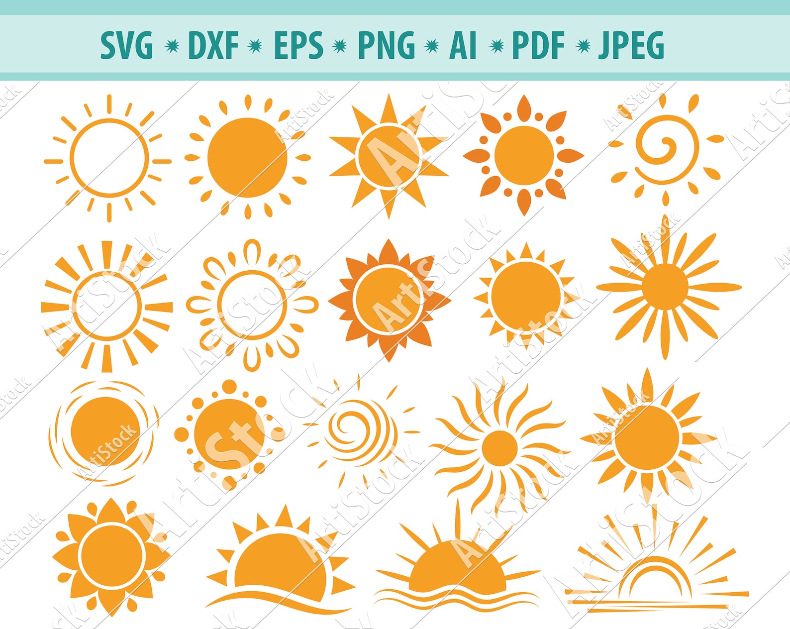 Sun SVG File Sun Cricut SVG Sun DXF Sun Silhouette Sun | Etsy