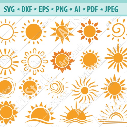Sun SVG File Sun Cricut SVG Sun DXF Sun Silhouette Sun - Etsy Canada