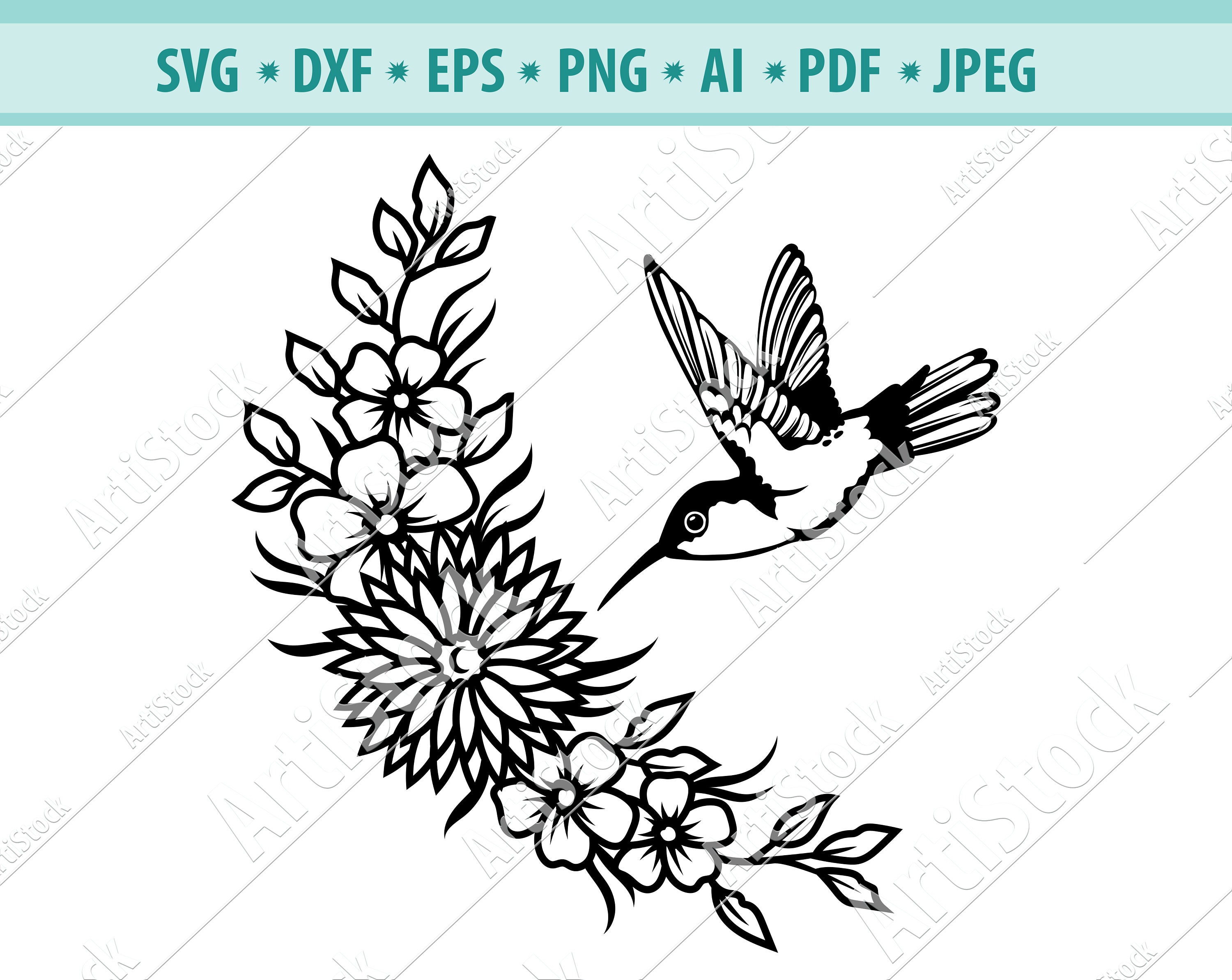 Hummingbird SVG File Hummingbird Wreath Svg Hummingbird and - Etsy