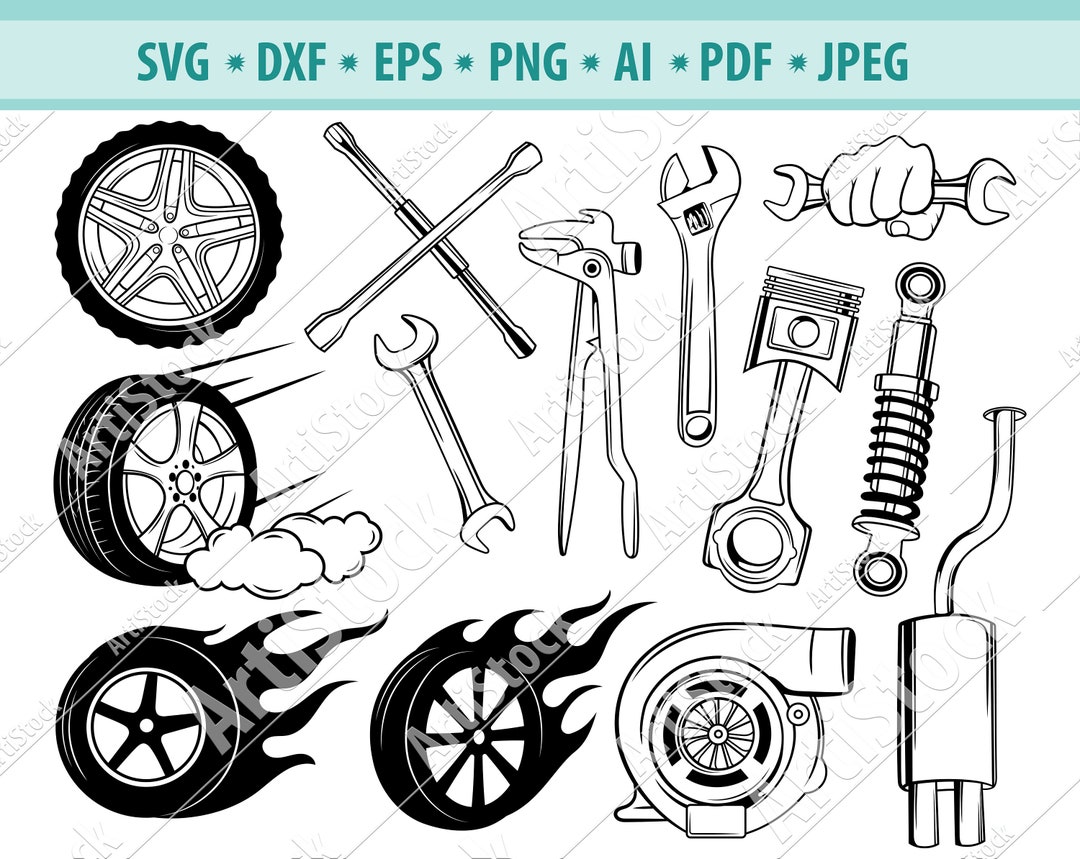 Tire Fitting Svg, Mechanic Car Tools Svg, Car Repair Svg, Auto Parts ...