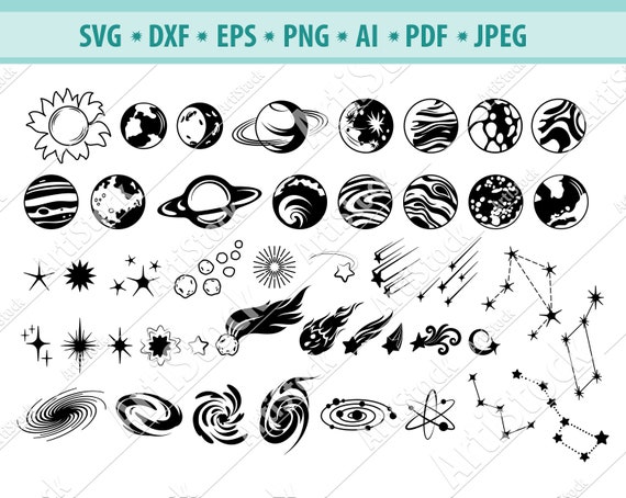 Solar System Svg Space Bodies Svg Stars Svg Astronomy Svg - Etsy Canada