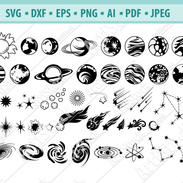 Solar System Svg - Etsy