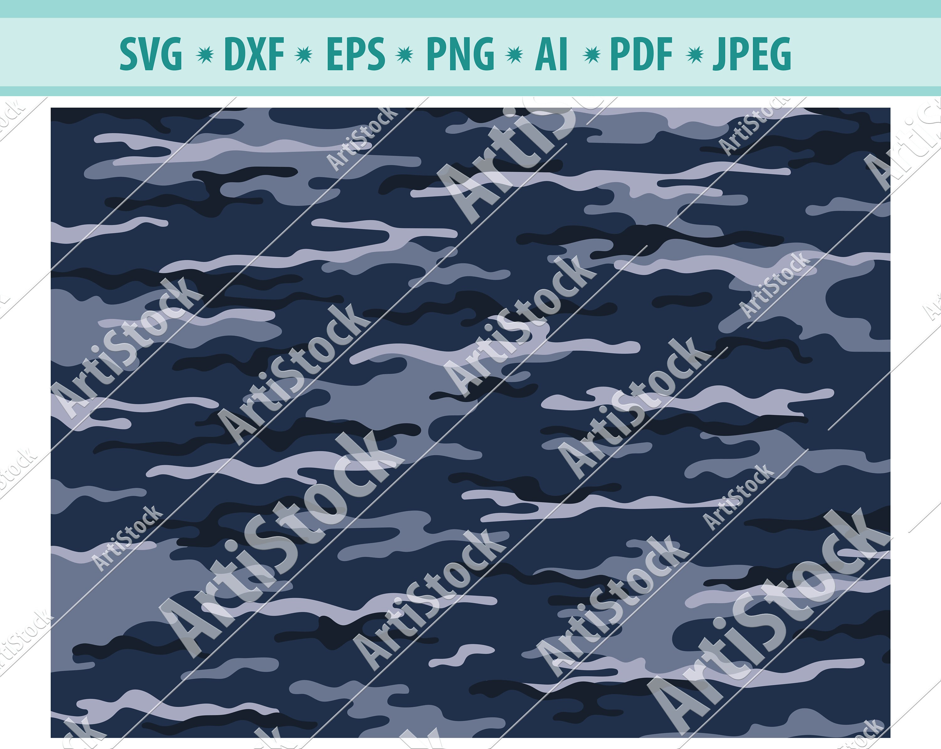 Camouflage Svg Camouflage Patterns Svg Blue Camouflage Svg - Etsy UK