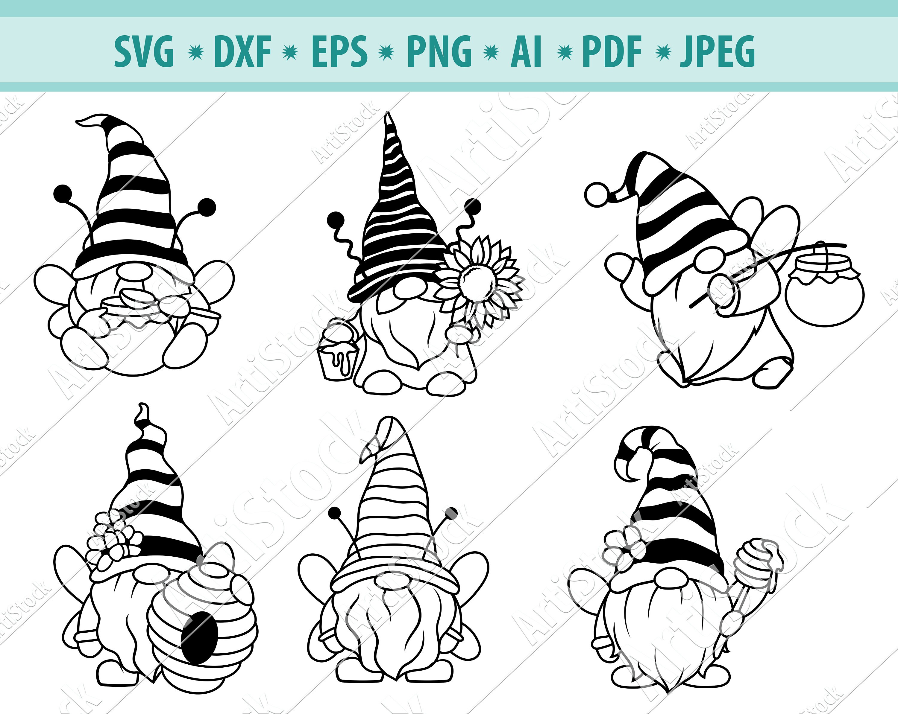 Bee Gnome Svg Spring Gnome Svg Bumble Bee Gnomes Svg Gnome - Etsy