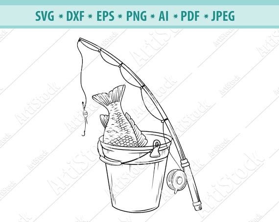 Fish in Bucket Svg Fish Svg Fishing Svg Fish Tail Svg - Etsy UK