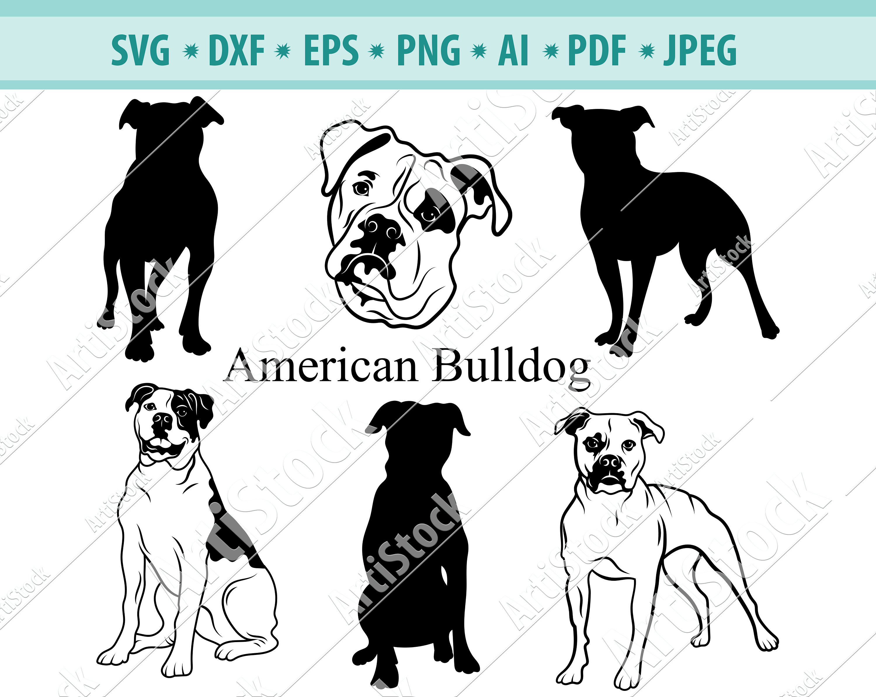 Clipart American Bulldog Cowboy Hat