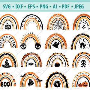 Halloween Rainbow Svg Rainbow Boo SVG Funny Halloween Svg - Etsy
