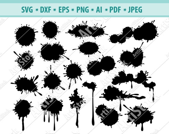 Splatter Svg File Spots Svg Ink Spots Svg Paint Splatter - Etsy Finland