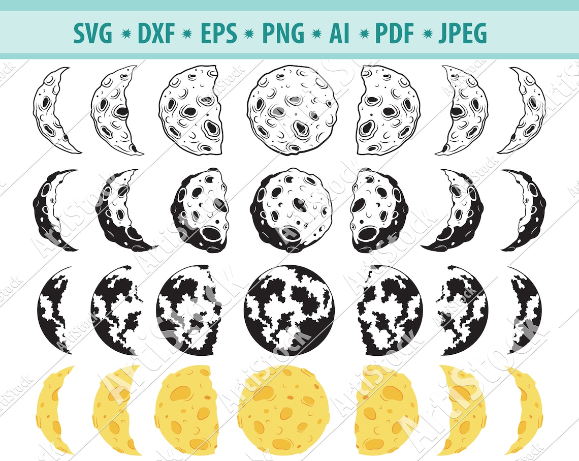 Moon Phases Svg Moon Svg Planet Svg Astronomy Svg - Etsy