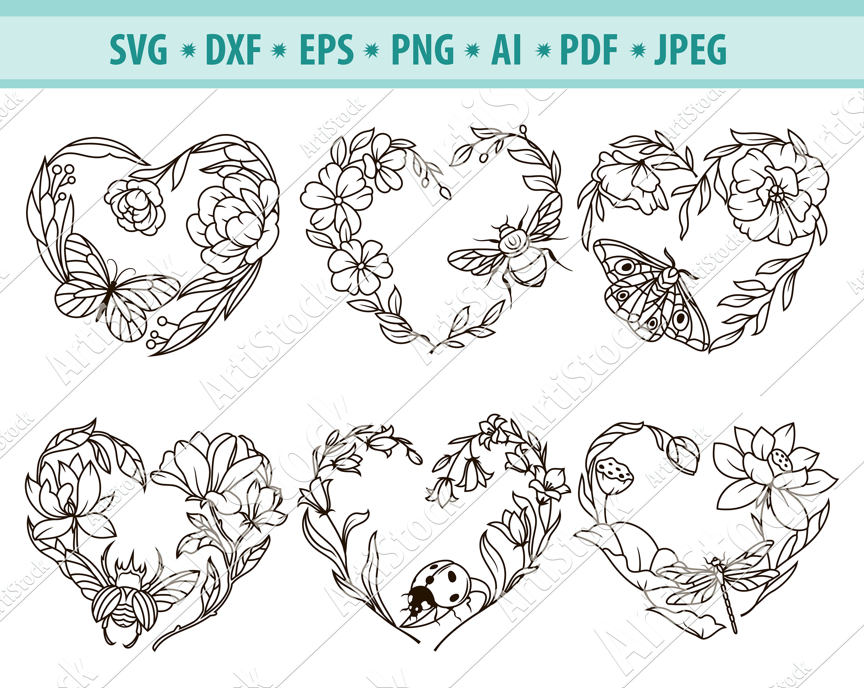 Heart SVG File Heart Cut File Love Symbol Svg Flower Heart - Etsy