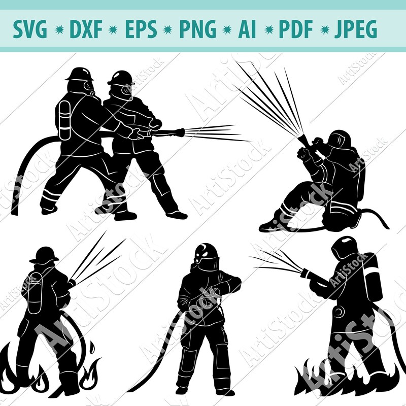 Firefighter Svg - Etsy