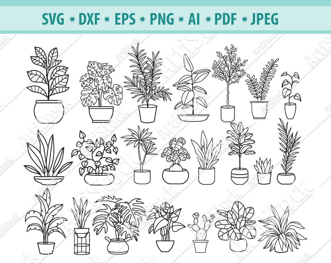 Plants SVG, Potted Plants Svg, Houseplants Svg, Garden Plants Svg ...