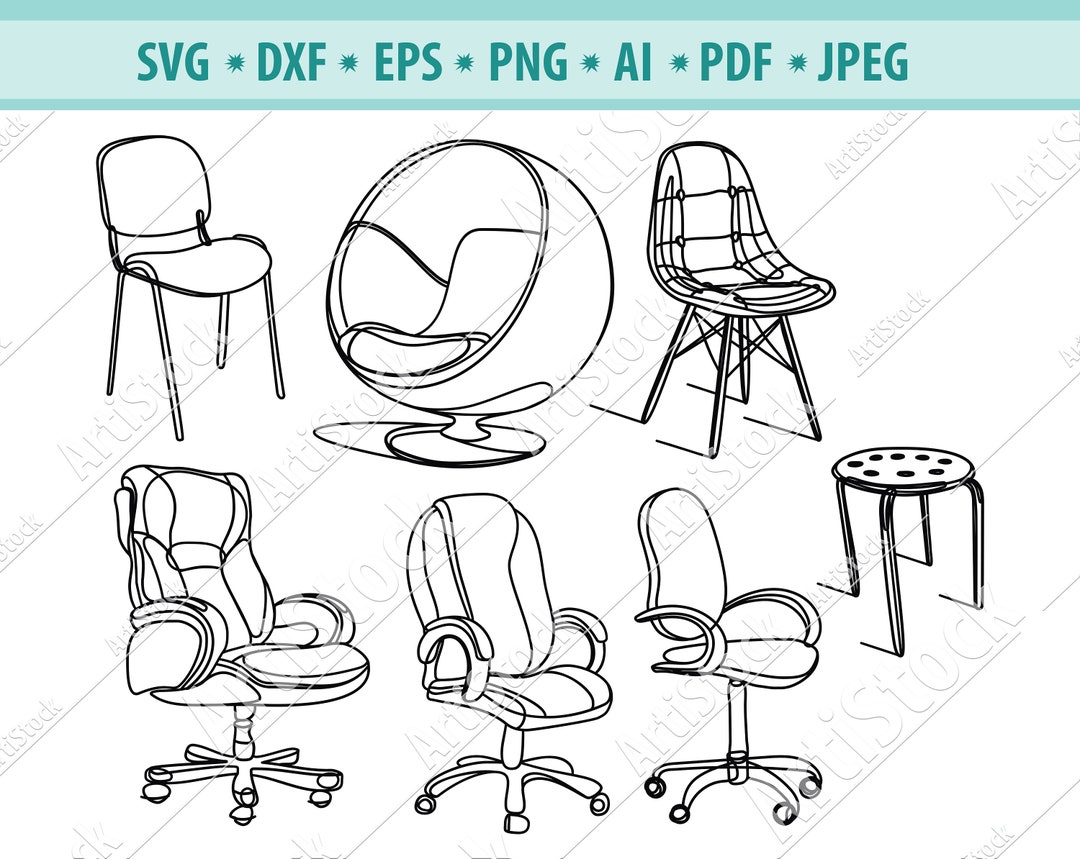 Chair, Chair Svg, Chair Decal, Chair Clipart, Chairs, Chairs Svg ...