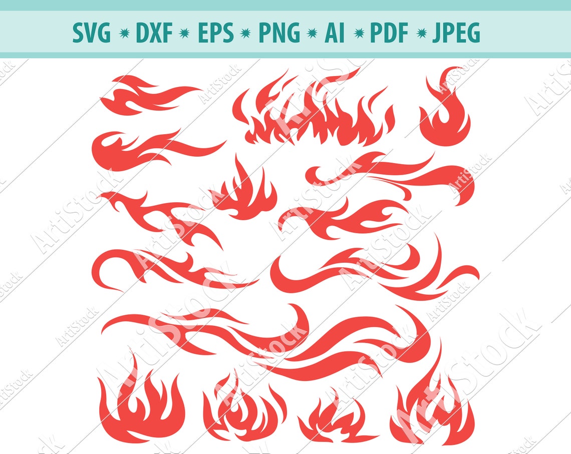 Fire SVG Flames SVG Fire Cricut Fire Dxf Flames Cutting - Etsy