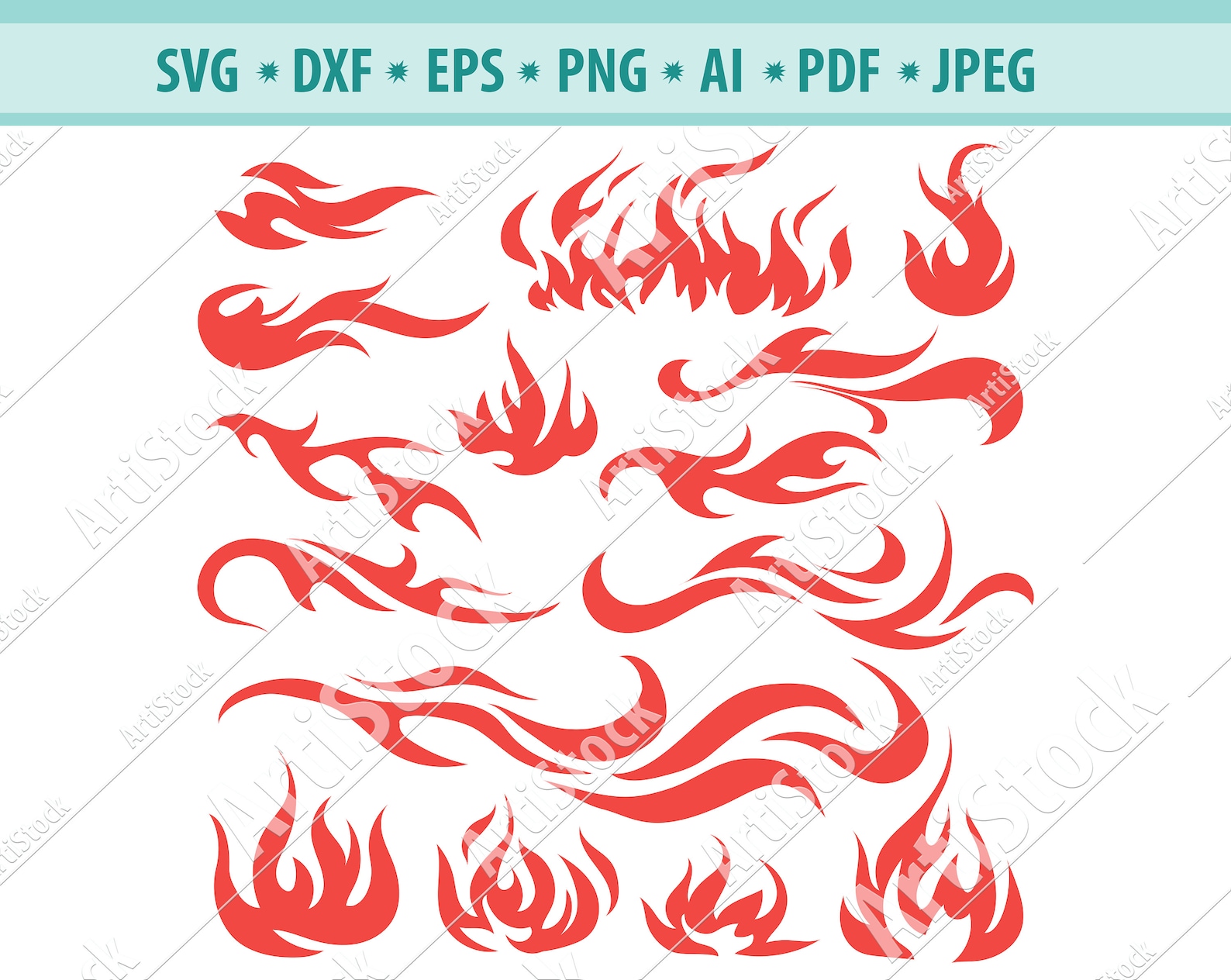 SVG de fuego llamas SVG Fire Cricut Fire Dxf Flames - Etsy España