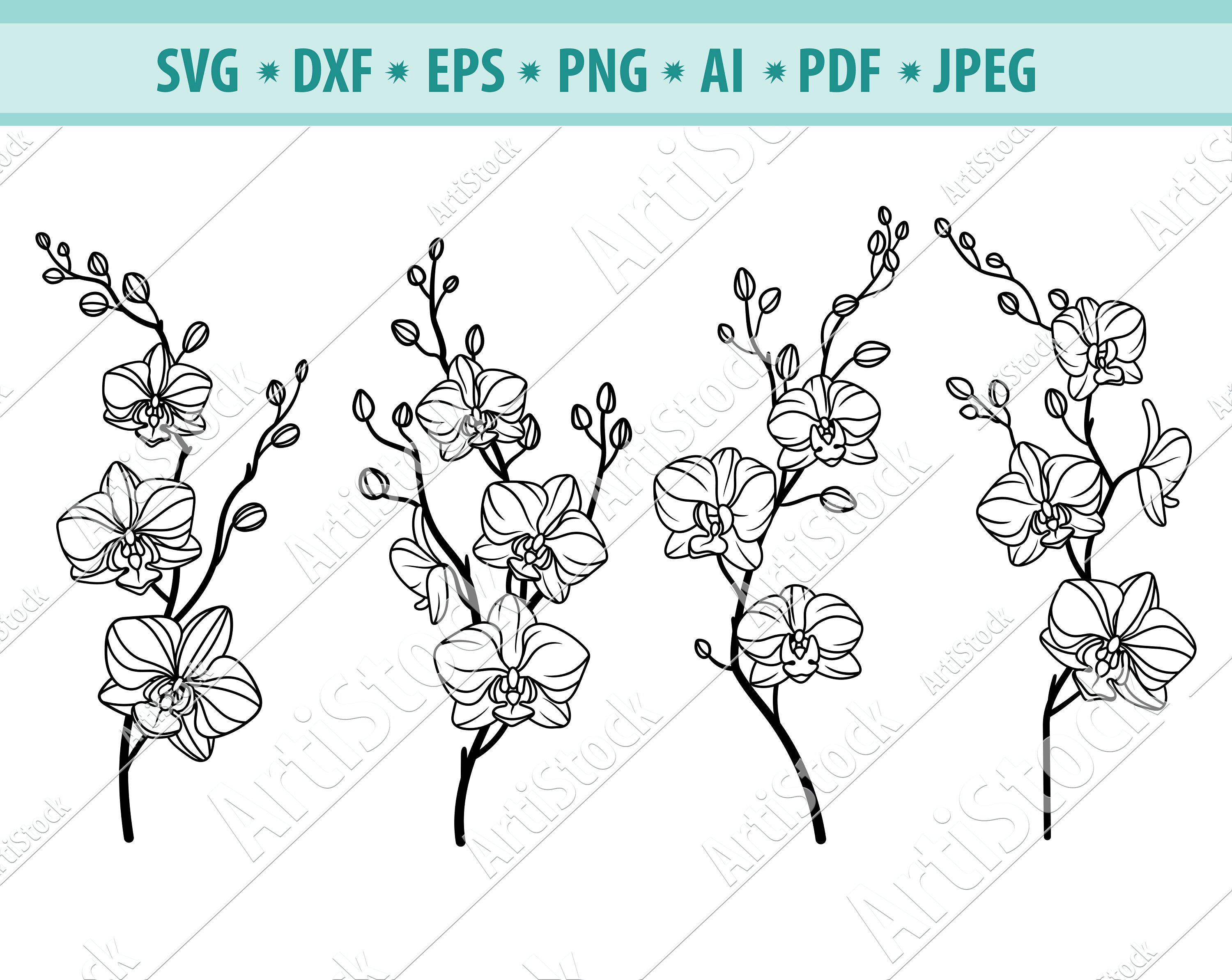 Orchids Flower SVG Orchid SVG Flower Svg Orchid cut file | Etsy