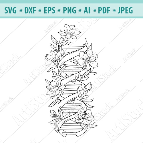 DNA Molecule Svg Flower Dna Svg Double Helix Svg Genetic - Etsy