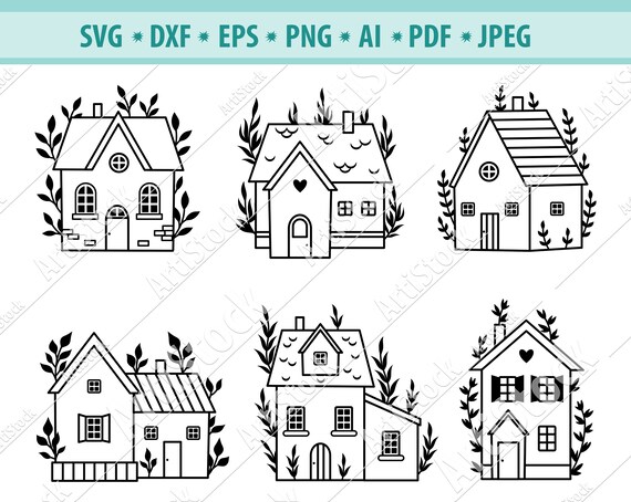 Little House Svg Scandinavian Houses SVG Nordic Svg Floral | Etsy UK