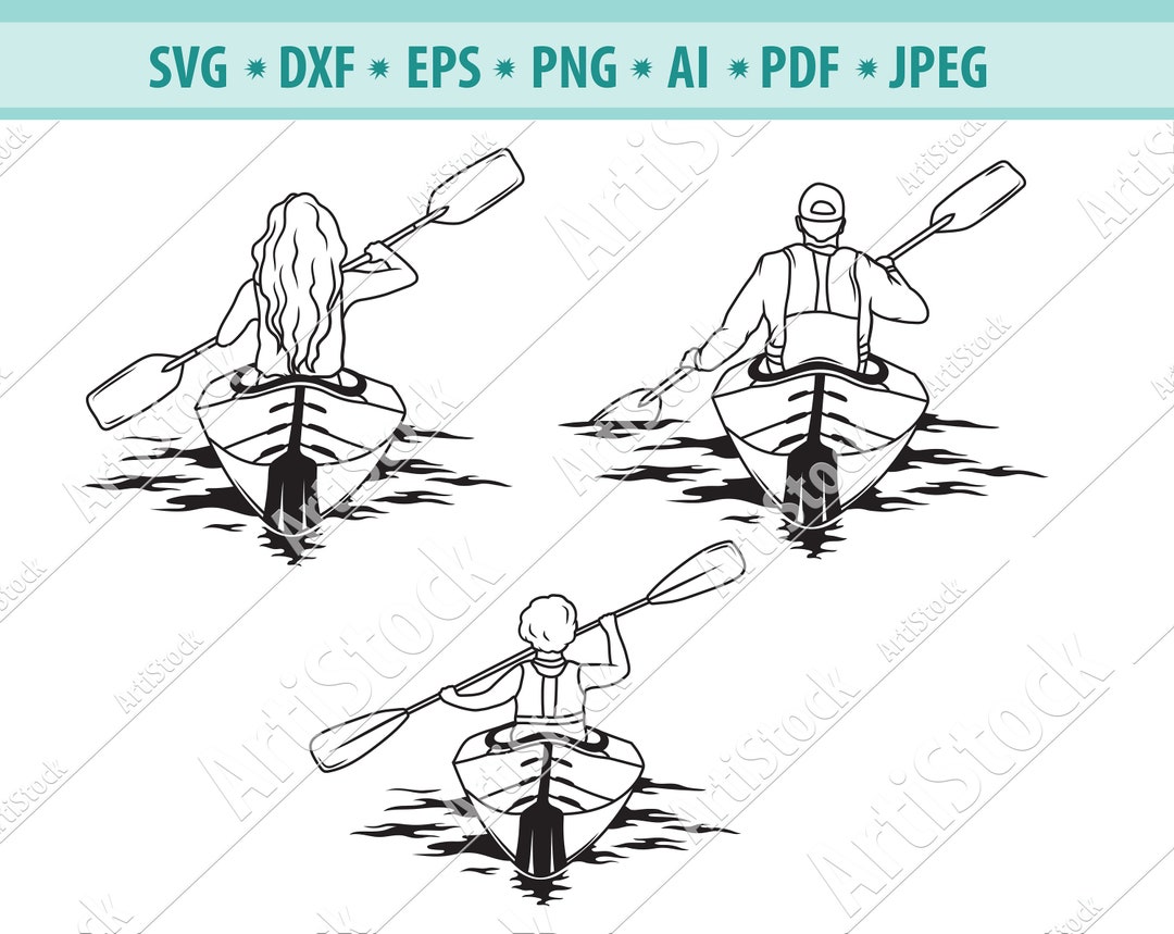 Canoe Svg, Family Kayak Svg, Sport Outdoor SVG, Family Leisure SVG ...