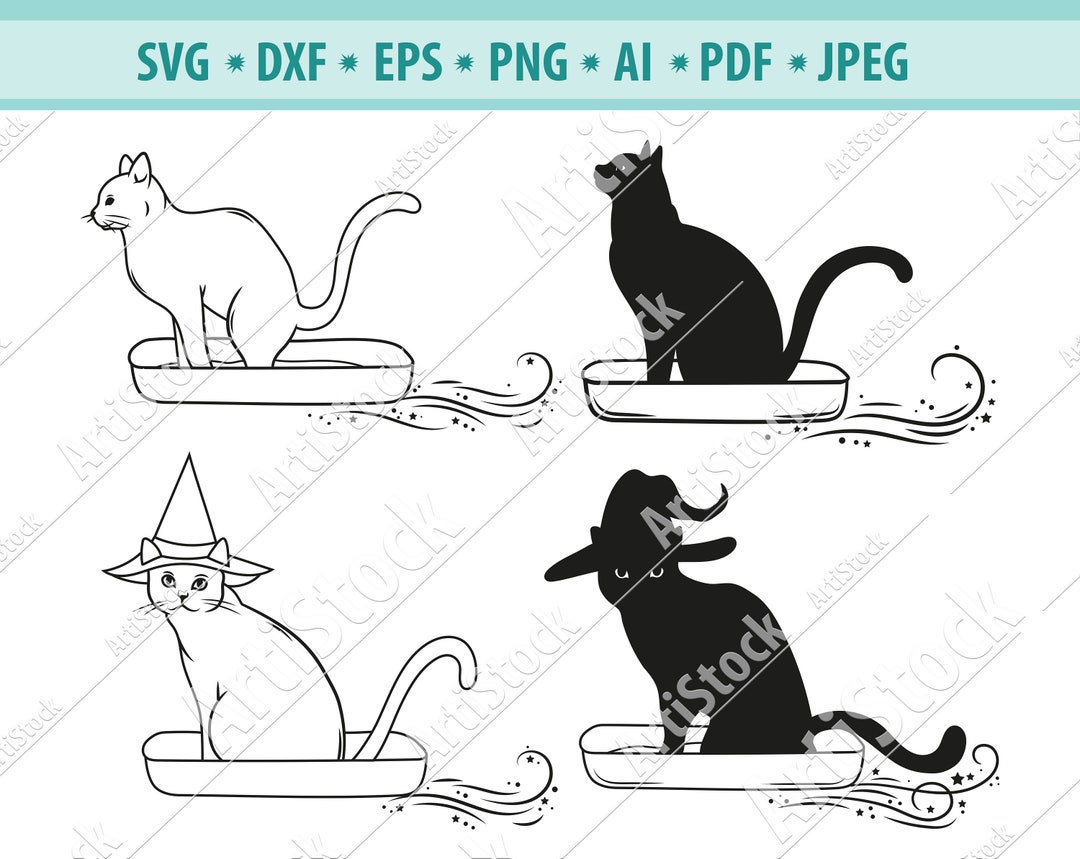 Funny Cat Svg, Cat Litter Box Svg, Cat on Litter Box Svg, Litter Tray ...