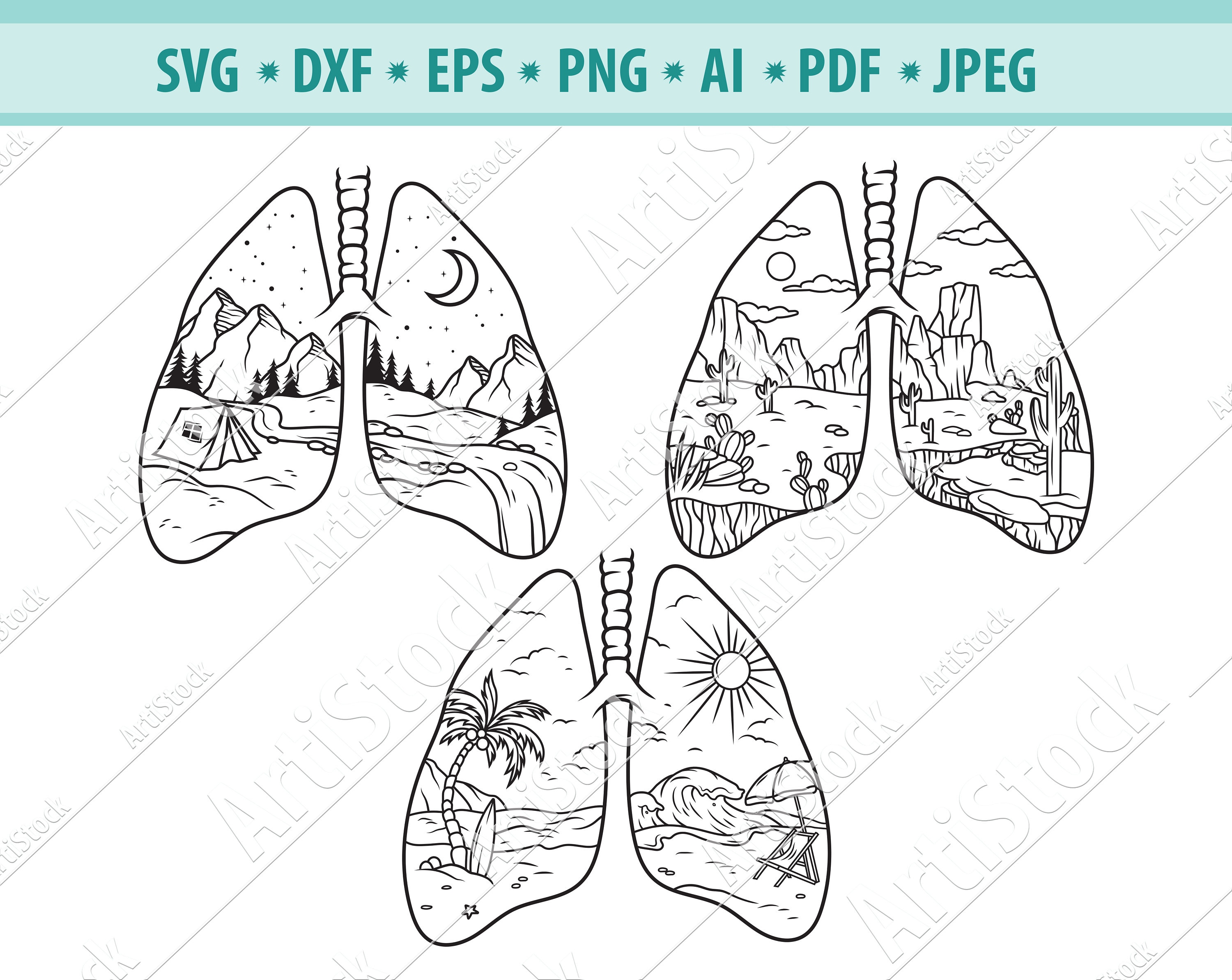 One Lung Clipart