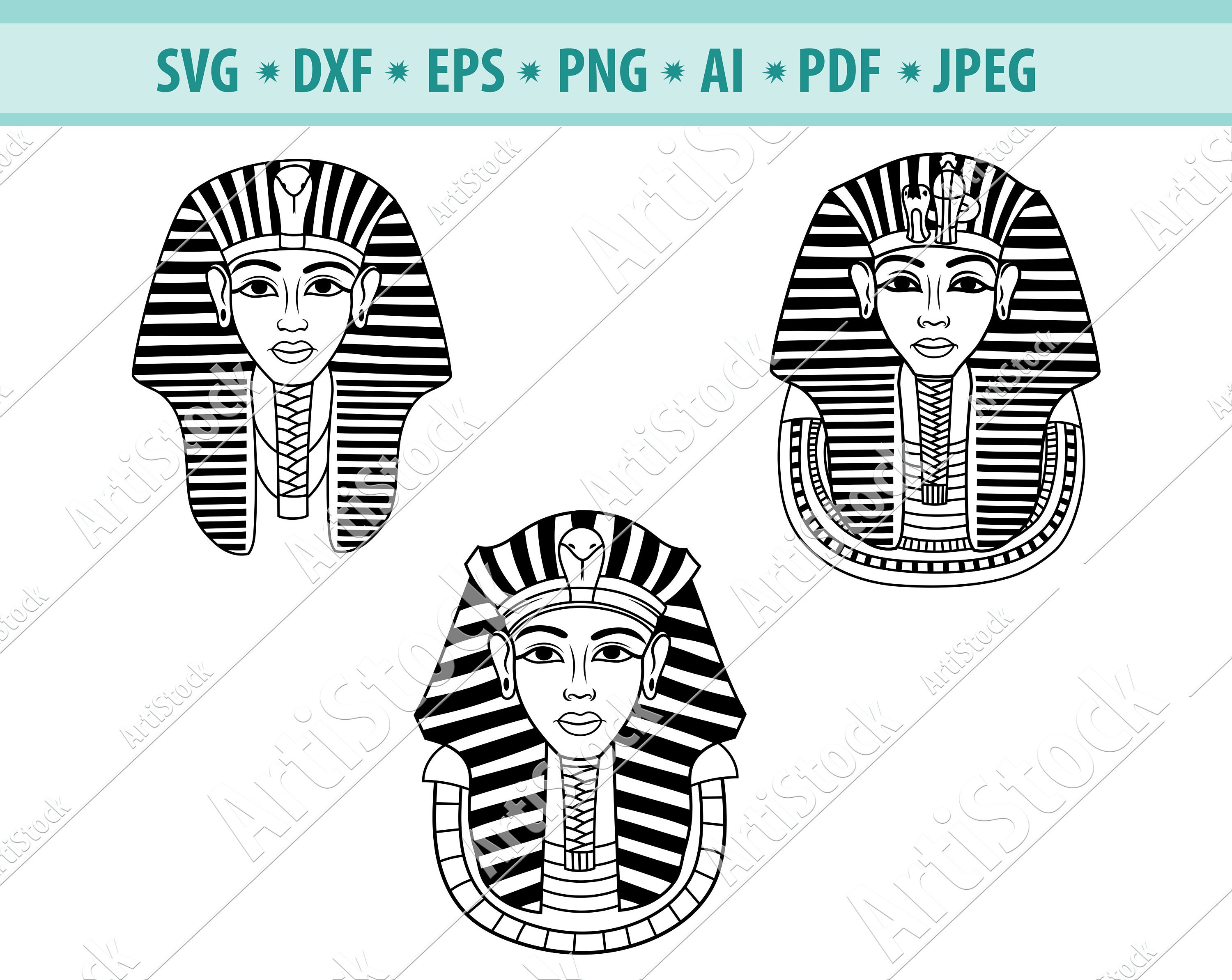 Egyptian Pharaoh Svg, Tutankhamen Svg, Egypt Statue Svg, Egyptian Svg ...