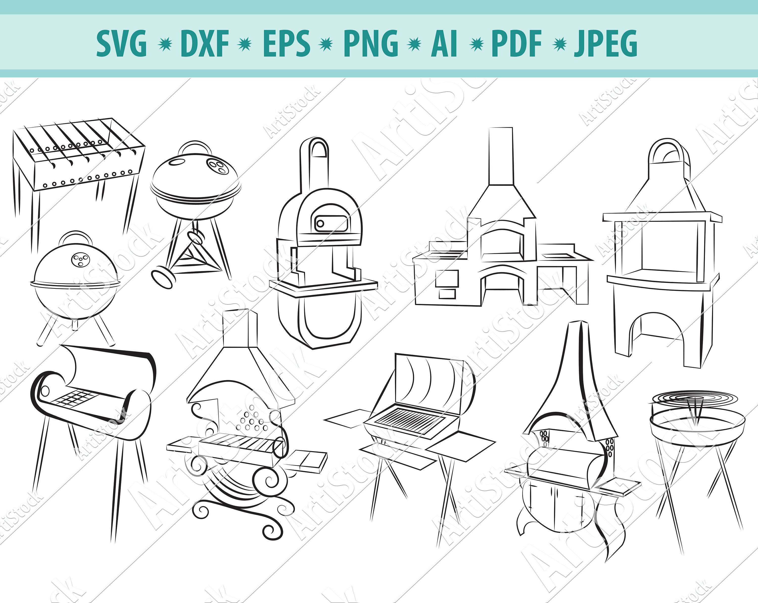 BBQ Svg BBQ Svg Bundle BBQ Svg Files Bbq Pit Svg Barbecue Svg - Etsy