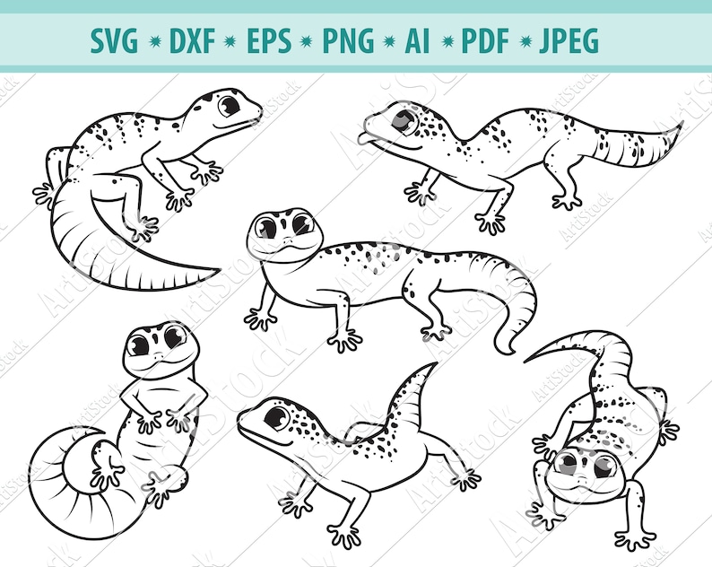 Gecko Svg Bundle Lizard SVG Lizard Clipart Lizard Cut - Etsy