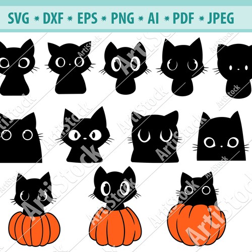Pumpkin Сat Svg Cat in Pumpkin SVG Halloween Svg Kitten Cut - Etsy