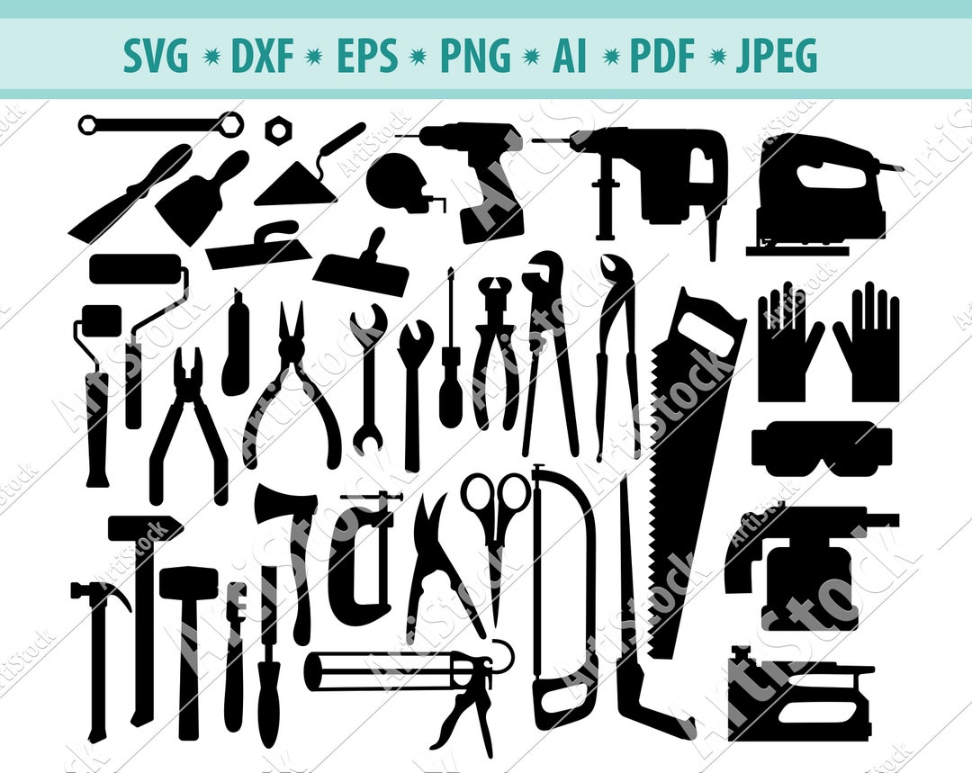 Worker Tools Set SVG, Construction Tool Svg, Building Tools Svg ...