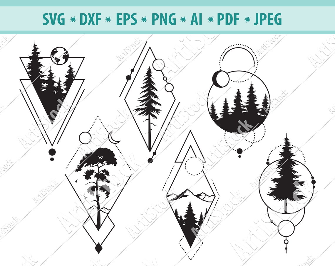 Forest Svg, Fir Tree Svg, Woodland Trees Svg, Mystic Woods Svg, Forest ...