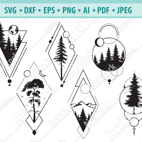 Forest Svg Fir Tree Svg Woodland Trees Svg Mystic Woods - Etsy