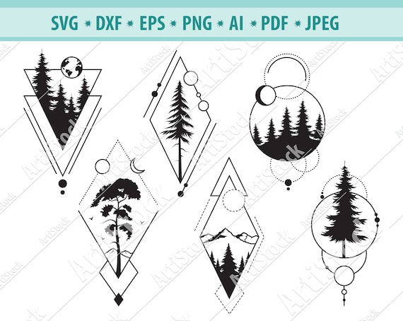 Forest Svg Fir Tree Svg Woodland Trees Svg Mystic Woods - Etsy