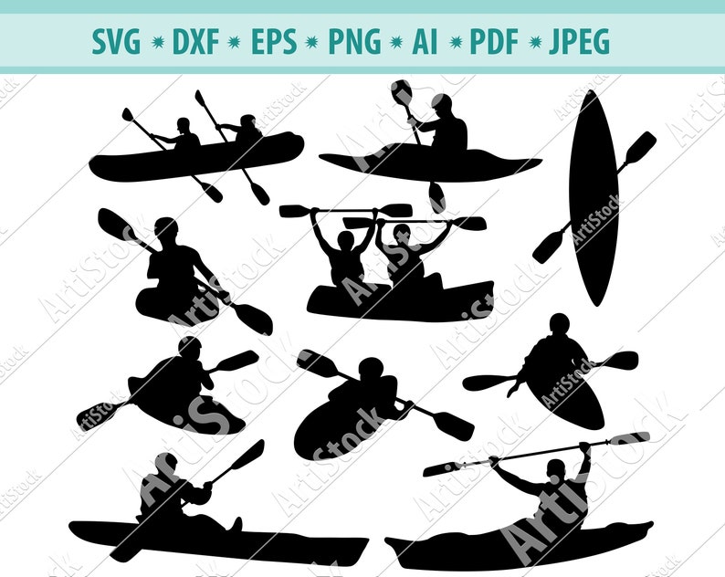 Canoe SVG - Kayak SVG - Sport Outdoor SVG - Digital Cutting File ...