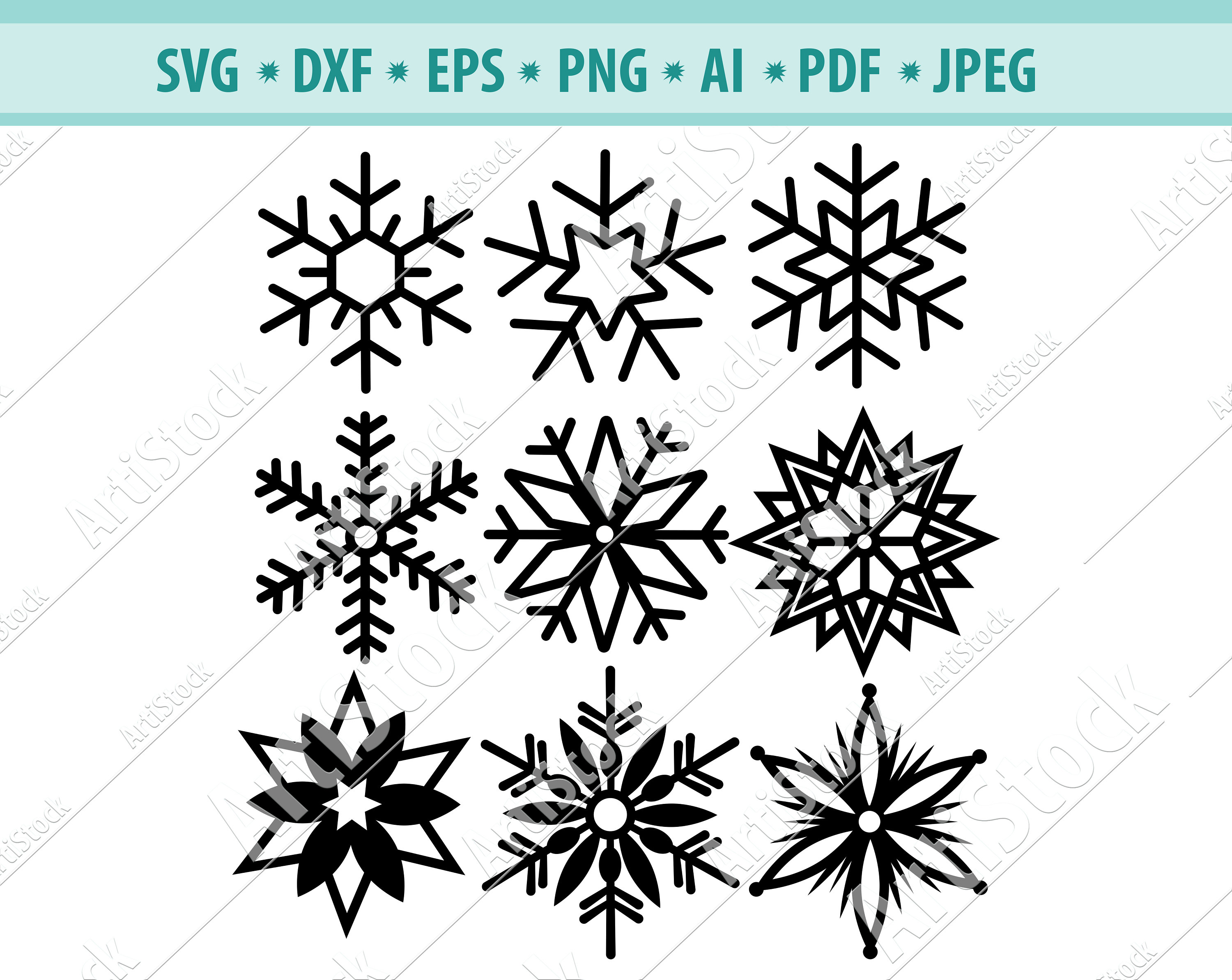 Snowflake SVG Bundle Snowflake svg snowflake clipart | Etsy