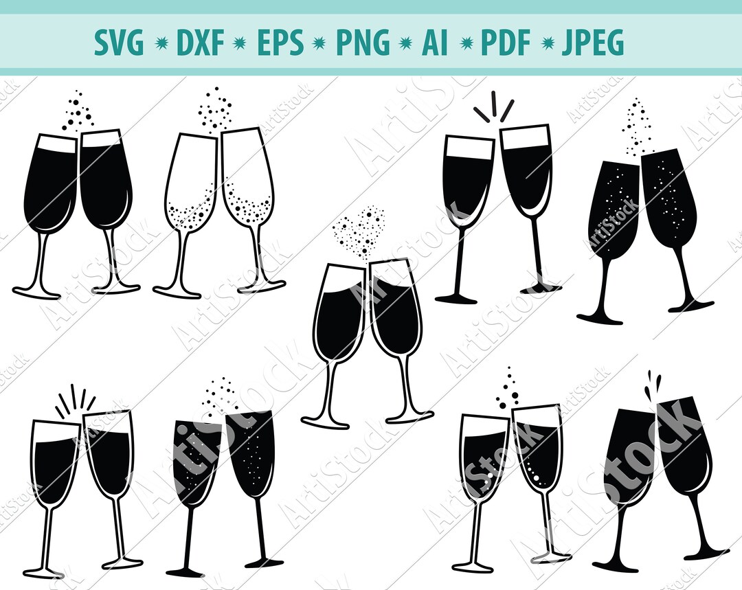 Toast Svg, Toasting Svg, Celebrate Svg, Celebration Svg, Champagne ...