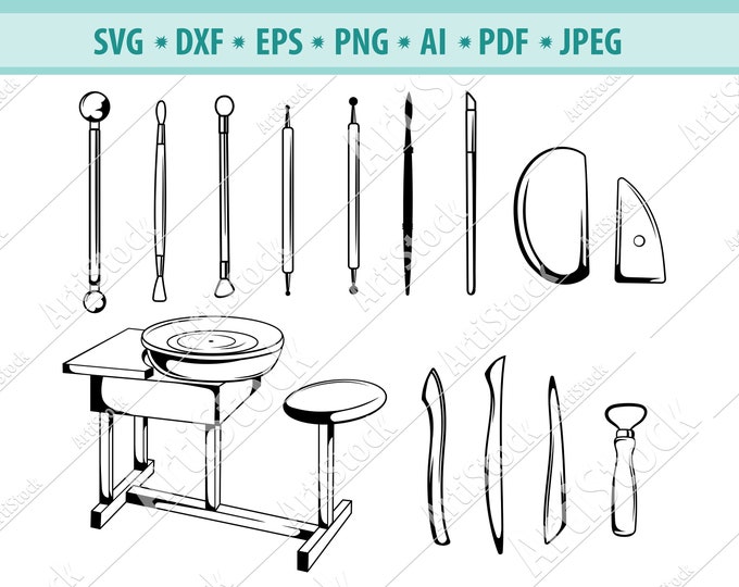 Pottery Tools Svg Ceramics Svg Pottery Equipment Svg - Etsy