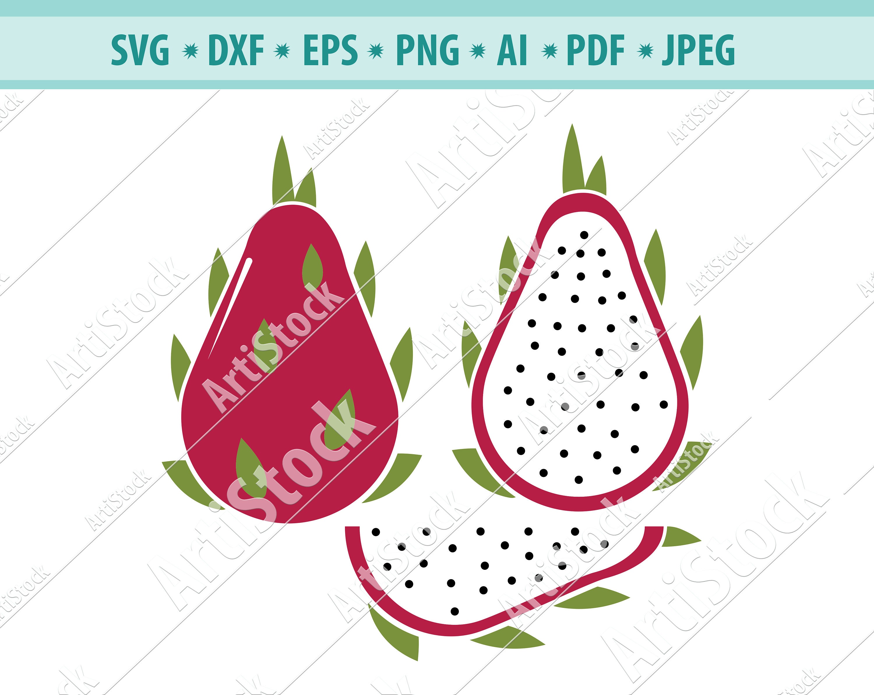 Dragon Fruit SVG Fruits SVG Pitaya Fruit Svg Cactus Fruit | Etsy