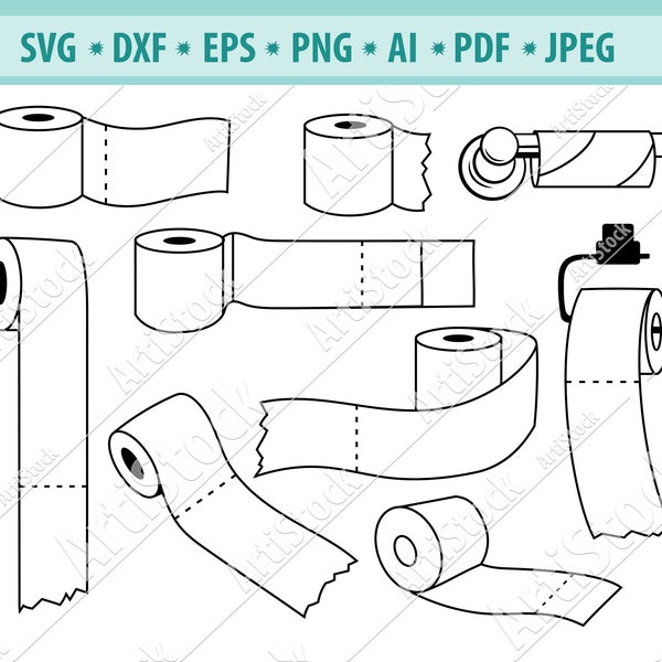 Toilet Paper Clipart - Etsy
