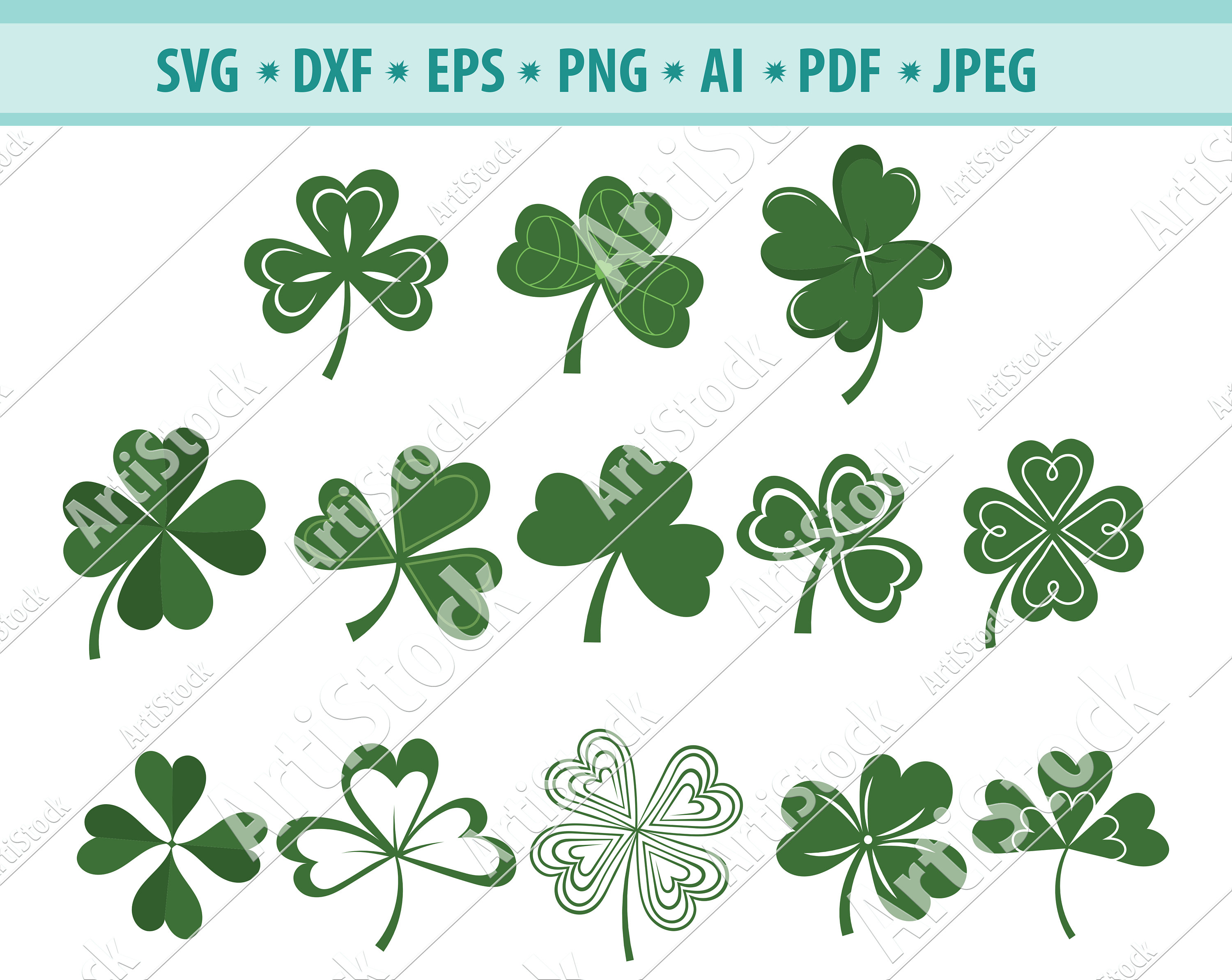 Shamrock SVG/Clover SVG/Shamrock Vector/Shamrock Clipart/4 | Etsy