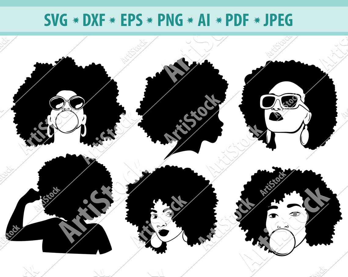 Afro Hairstyles SVG Black Woman Bundle Svg Hair Dreadlocks | Etsy