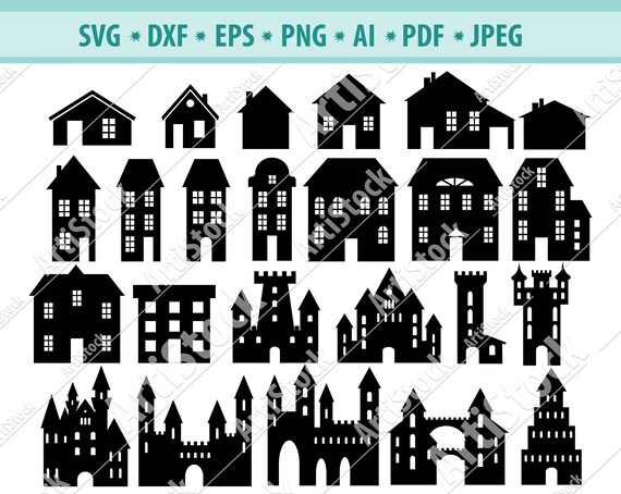 Building Svg File House Svg Architecture Svg Castle Svg | Etsy UK