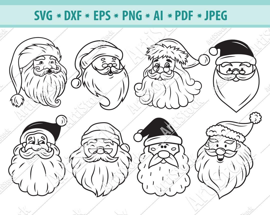 Santa Claus Svg, Santa Portrait Svg, Christmas Santa Claus Svg, New ...