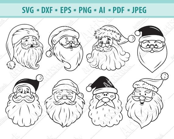 Santa Claus Svg Santa Portrait Svg Christmas Santa Claus | Etsy