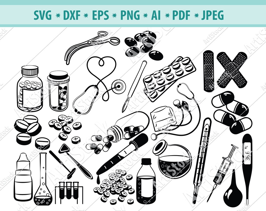 Medical SVG Cutting Files for Cricut and Silhouette Cameo - Stethoscope ...