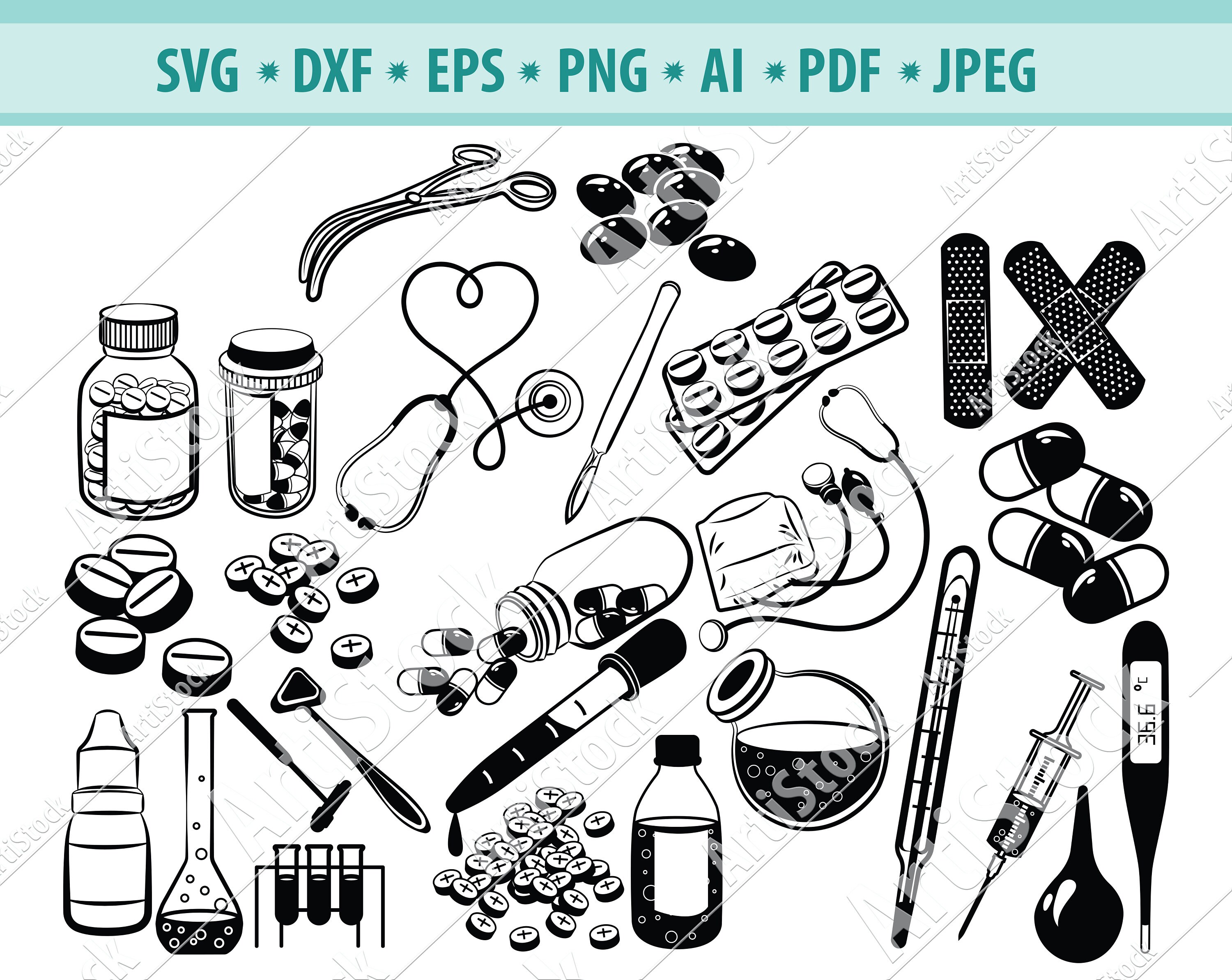 Archivos de corte médico SVG para Cricut y Silhouette Cameo - Etsy México