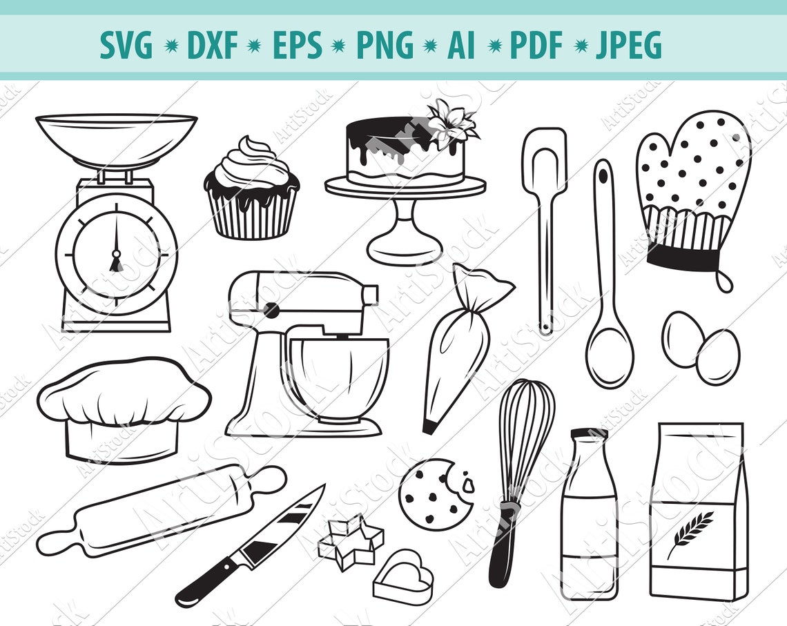 Bakery Item Svg Confectionery Svg Cake Svg Birthday Cake - Etsy