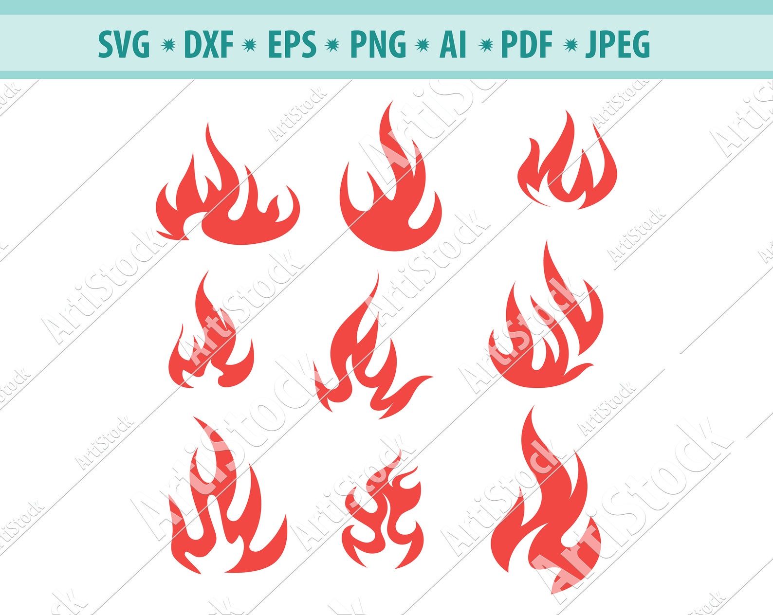 Fire SVG Flames SVG Fire Cricut Fire Dxf Flames Cutting - Etsy